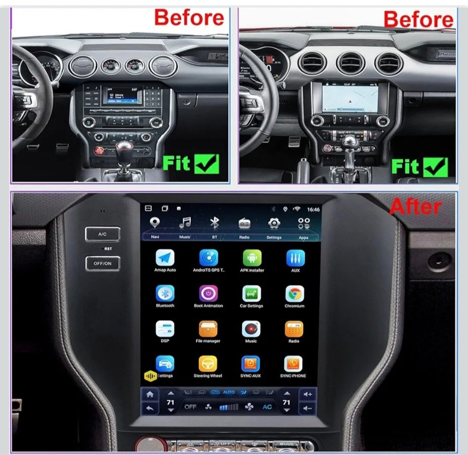 Tesla Style Head Unit For 2016+ Mustang GT With Apple Car Play And ...