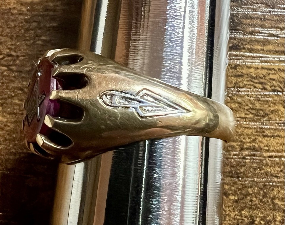 Vintage 10K Masonic-Freemason Yellow Gold Red Stone Size 11 1/2 | eBay