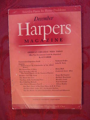 HARPERs December 1939 HAROLD J LASKI ALDOUS HUXLEY NATHANIEL PEFFER ...