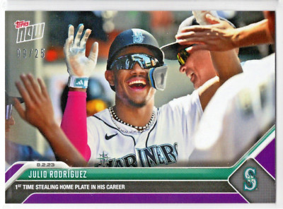 2023 Topps Now Purple Stealing Home Plate #643 Julio Rodriguez Mariners ...