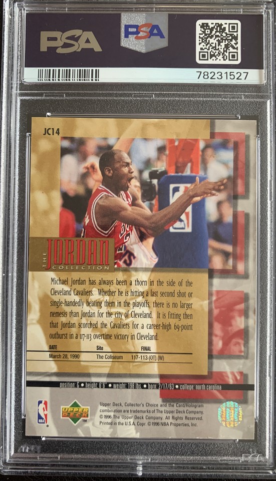 1995 Upper Deck Jordan Collection 69-Point Game #JC14 Michael Jordan ...