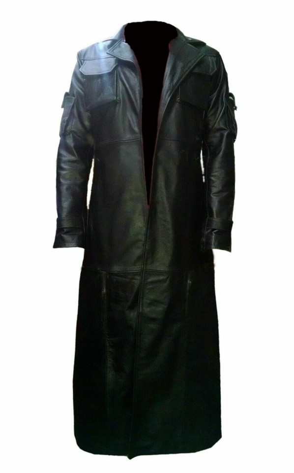 Punisher War Zone Thomas Jane Black Leather Trench Coat Jacket | eBay