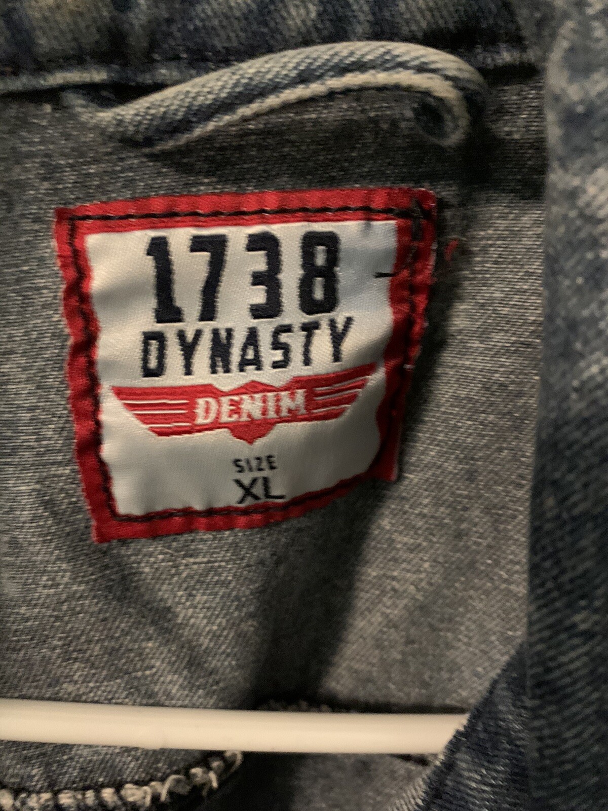 1738 Dynasty Mens Jean Jacket Blue Denim Size XL - Gem