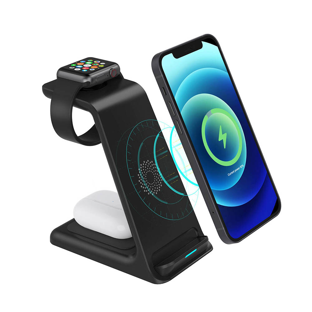 Wireless Charger Dock Charging Station 3 in 1 For Apple Watch iPhone 14 ...
