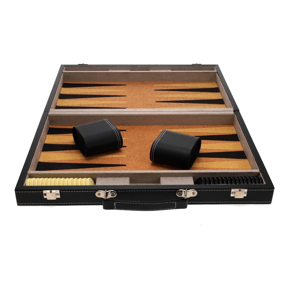 Leatherette Backgammon Set 15" Travel Case with Orange Felt Interior | eBay