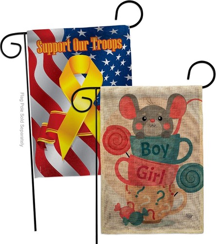 Mousy Boy Girl Burlap Garden Flag - Pack Celebration New Born Baby ...