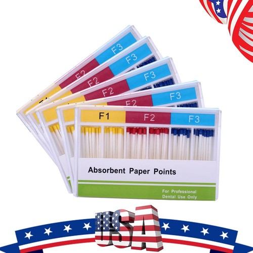 5X AZDENT Dental Root Endodontics Absorbent Paper Points F1 F2 F3 For ...