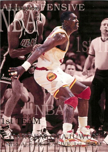 1994 HOUSTON ROCKETS NBA Card HAKEEM OLAJUWON Fleer All-Defensive 1st ...
