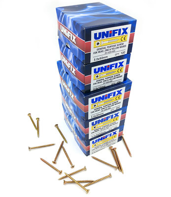 UNIFIX multi-purpose pozi countersunk screw CSK head, zinc yellow ...
