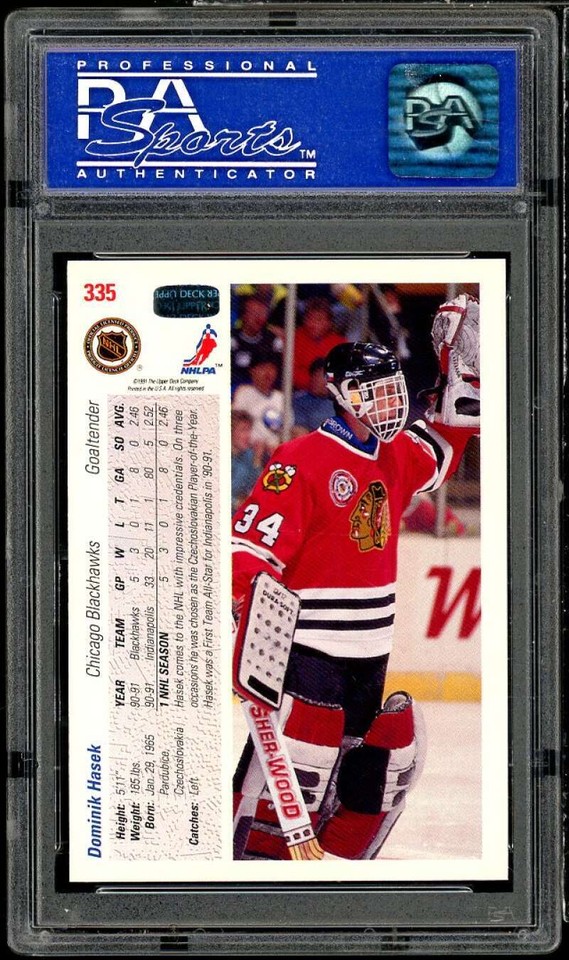 Dominik Hasek Rookie Card 1991-92 Upper Deck #335 PSA 9 | eBay