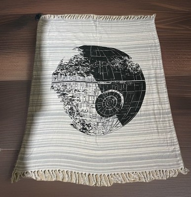 Star Wars Death Star Grey & White Striped Turkish Blanket / Towel 60 ...