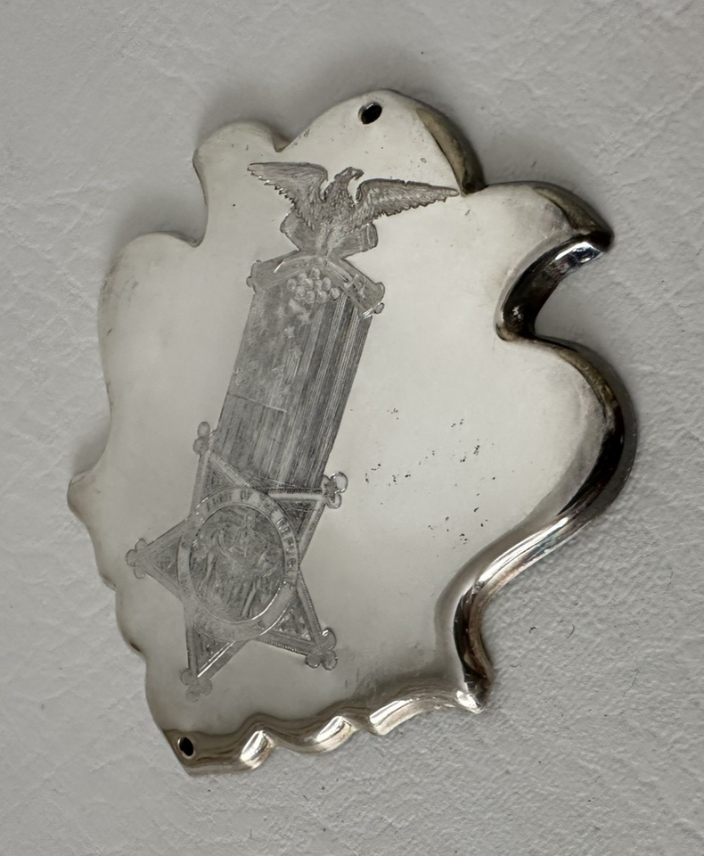 Vintage Engraved GAR Civil War Veteran Casket Coffin Marker Metal ...