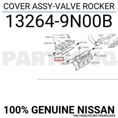132649N00B Genuine Nissan COVER ASSY-VALVE ROCKER 13264-9N00B | eBay