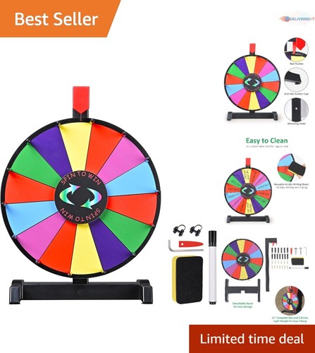 12" Color Prize Wheel Tabletop with 14 Slots Heavy Duty Spinning Game ...