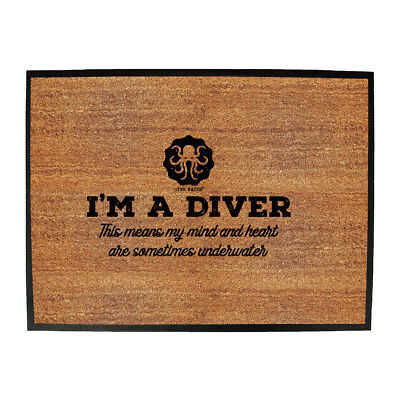Ow Im A Diver Underwater Scuba Diving Bar Man Cave Novelty Door Mat ...