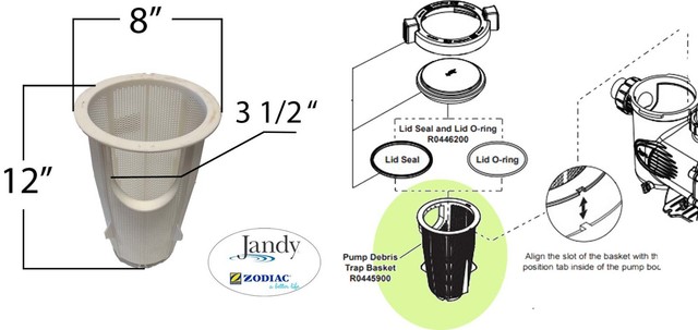 Jandy Filter Pump Basket Replacement Kit (R0445900) for sale online | eBay