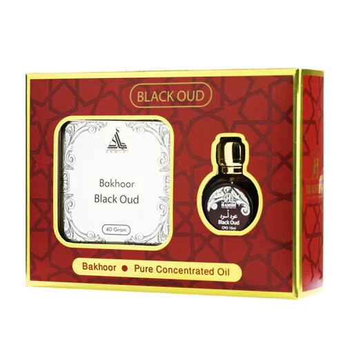Hamidi Series Black Oud, 2 Pieces Gift Sets, 40g Bakhoor + 15ml ...