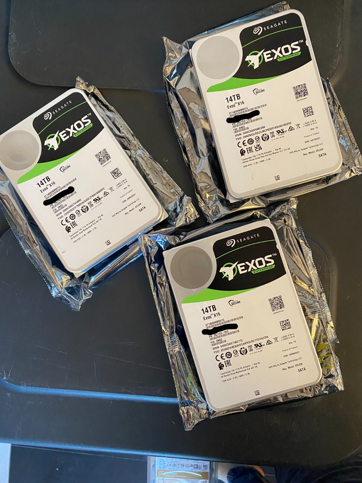 Lot of 3 - Seagate Exos X16 14TB Sata 6Gb/s 3.5" ST14000NM001G - under ...