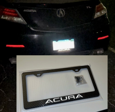 Reflective 1xAcura 100% Carbon Fiber License Plate Frame Fits all USA ...