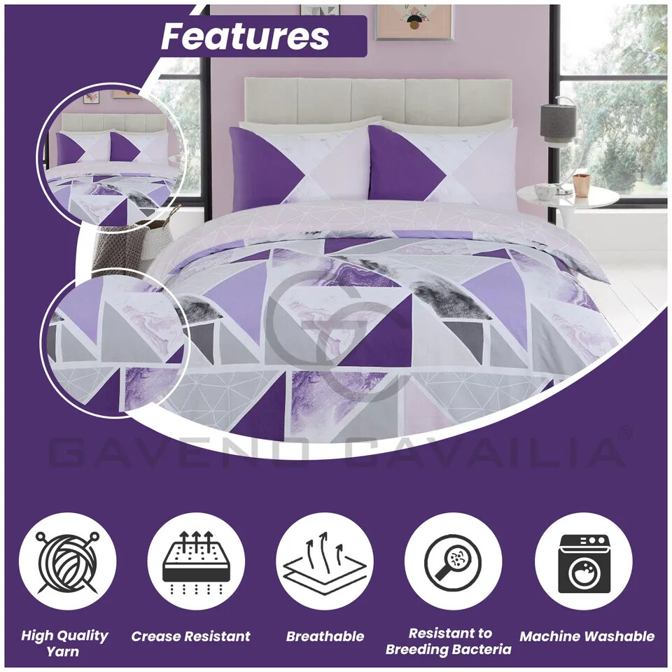 Mila Triangles Pattern Duvet Set Quilt Cover Sets All Seasons Soft Bedding Sets | eBay UK