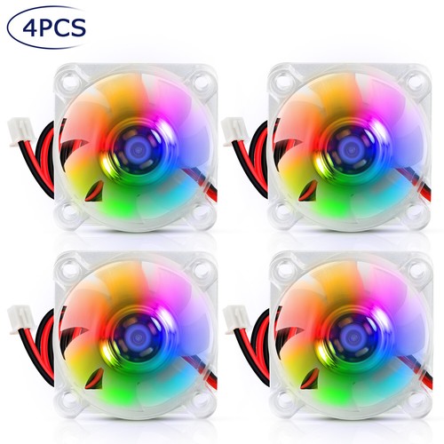 40mm Fan 4Pcs 12V Hydraulic Bearing Brushless Cooling Fan RGB LED DC ...