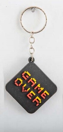 Classic Retro Gamer Keyring Keychain Gift Gameboy 1up SNES Game Over ...
