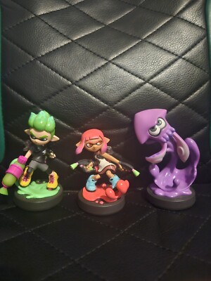 Splatoon Nintendo Amiibo Lot Of 3 Neon Pink Inkling Girl, Neon Green ...