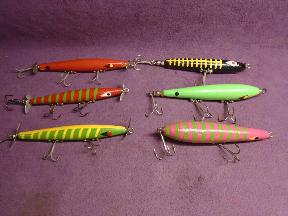 6 Vintage Smithwick Wooden Hand Painted Lures | eBay