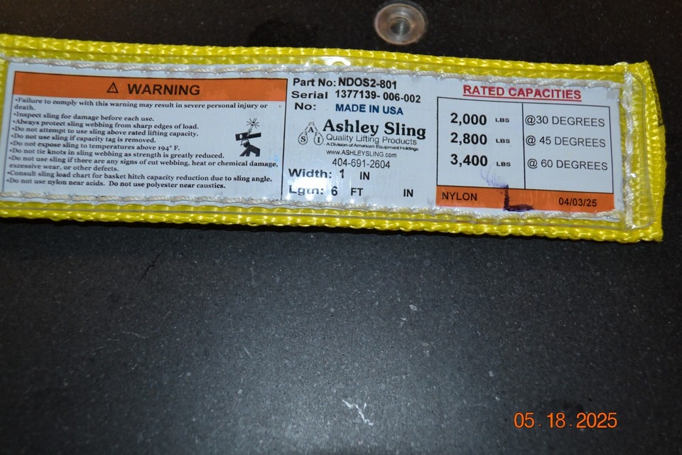 Two Leg Nylon Web Spreader w 1/2" Alloy Link x 6 ft Spreader Crane 1 ...