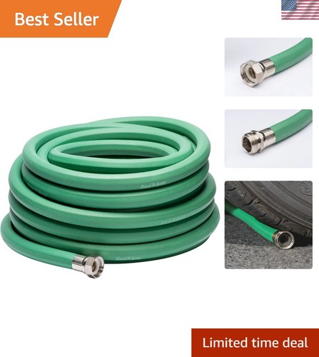 Flexible Heavy-Duty Garden Hose 50' - 100% Rubber with Crush-Proof ...