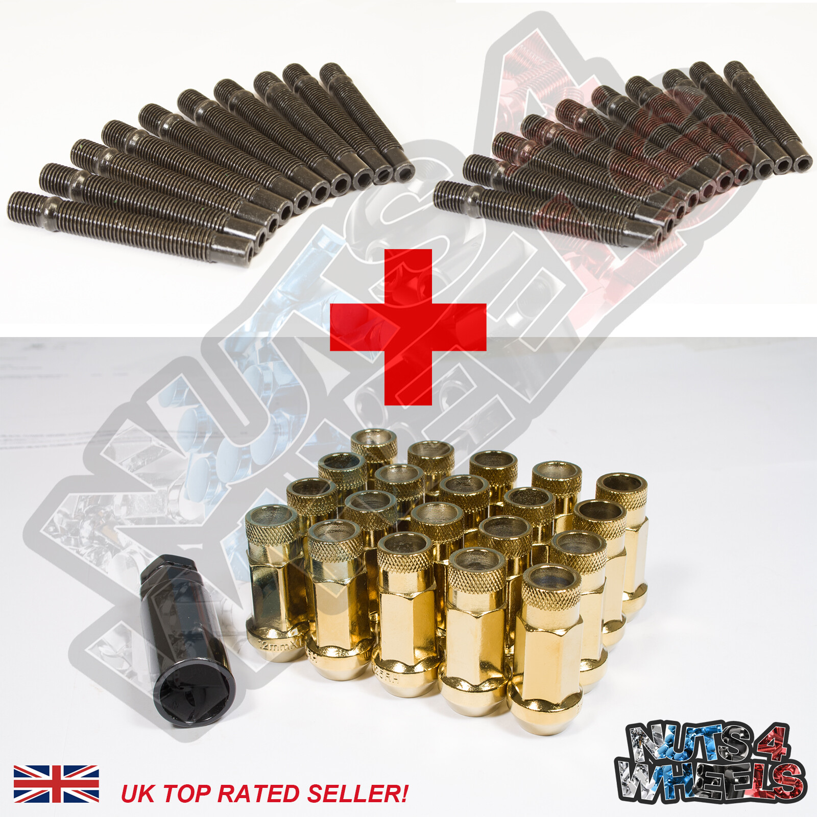 Stud Conversion Kits Various Lengths GT50 Open Ended Nuts Convert Bolts ...