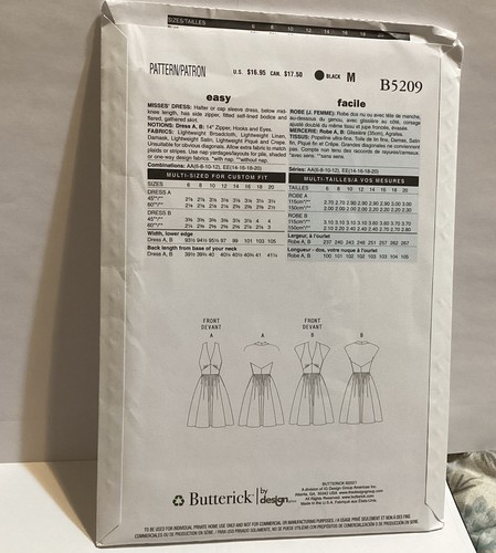 BUTTERICK PATTERN 5209 DRESSES RETRO 1947 MISSES SIZES 14 16 18 20 ...