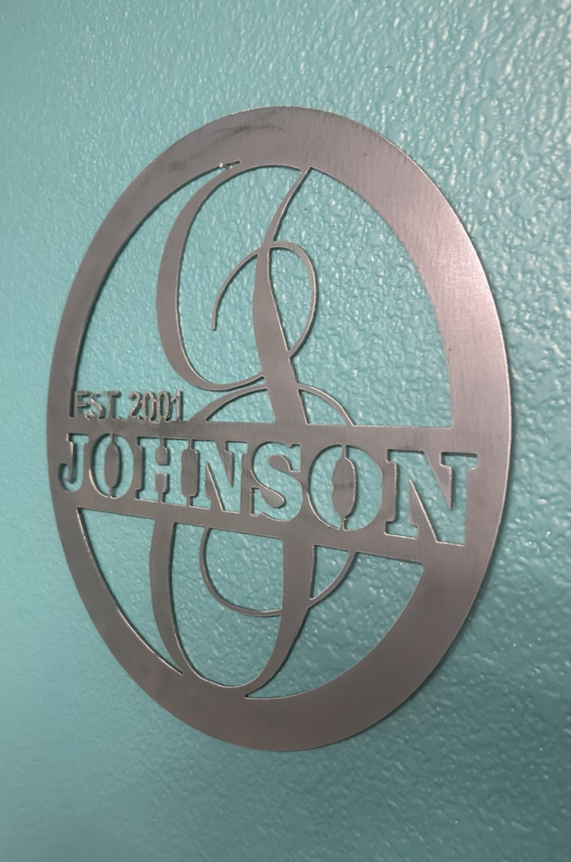 06-CNC plasma cut round metal monogram letter, personalized | eBay