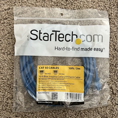 Startech CAT 5E Cable 10 ft Blue Snagless Cat5e UTP Patch Cable ...