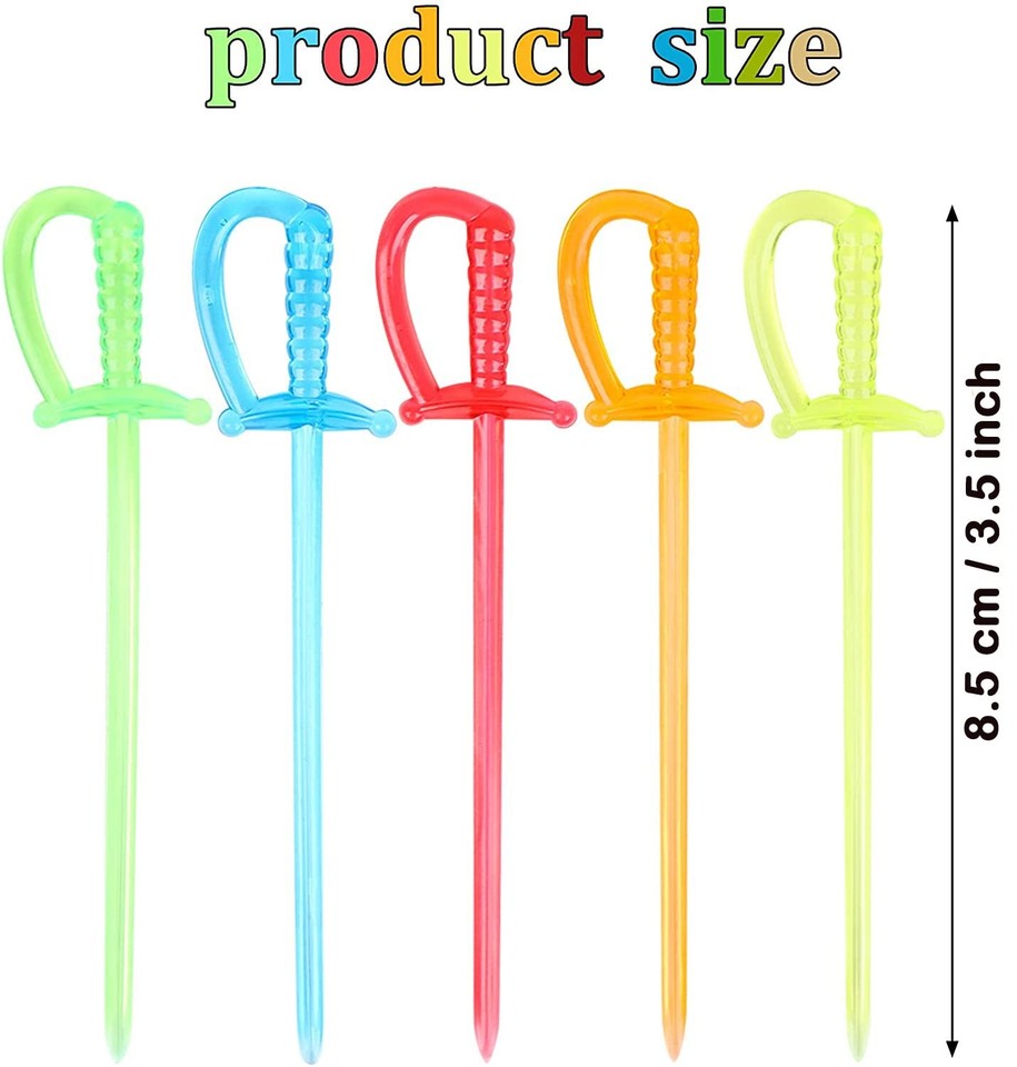 Comicfs 300 Pcs Plastic Sword Toothpicks Picks for Appetizers, 3.5 ...