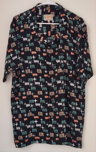 ATOMIC TIKI Men SS Button Down Shirt Size XL Atomic Age Period Motif ...