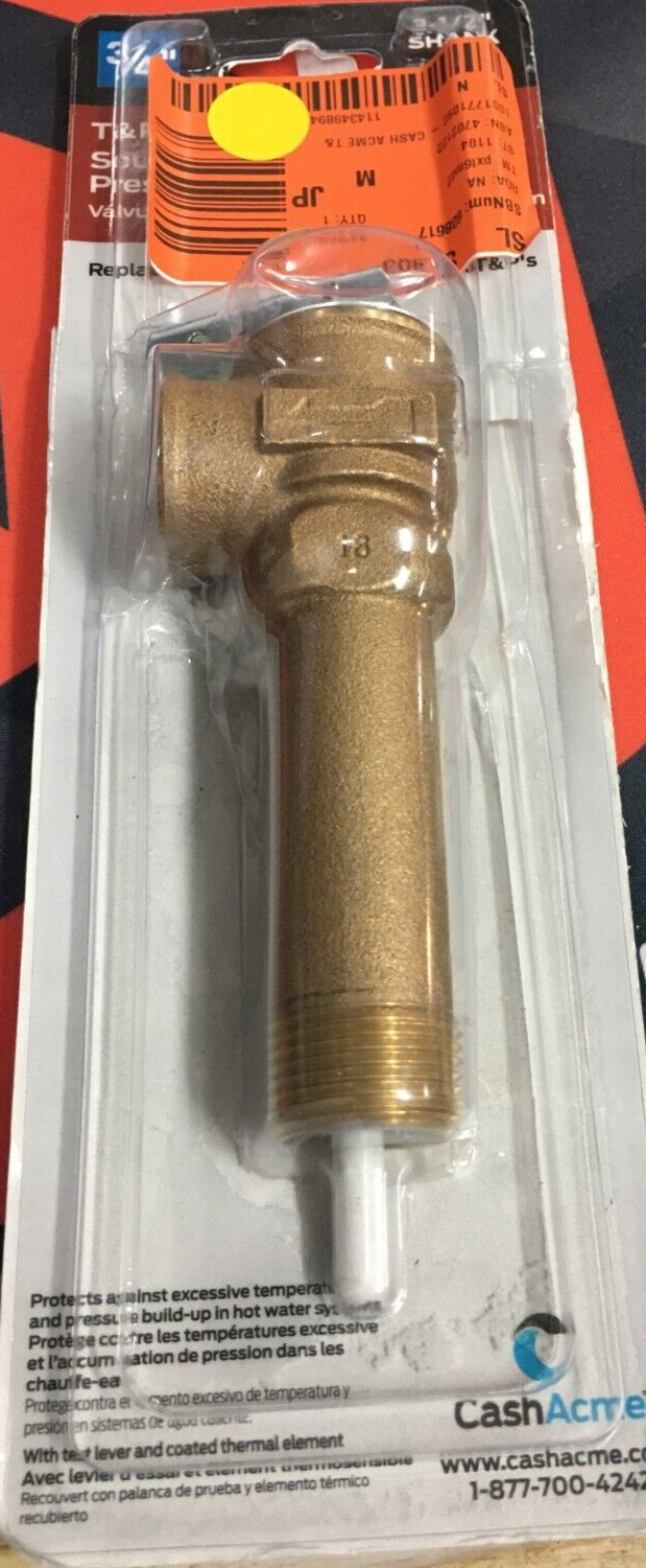 Cash Acme 3/4 in. Bronze NCLX-5LX Temperature and Pressure Relief Valve ...