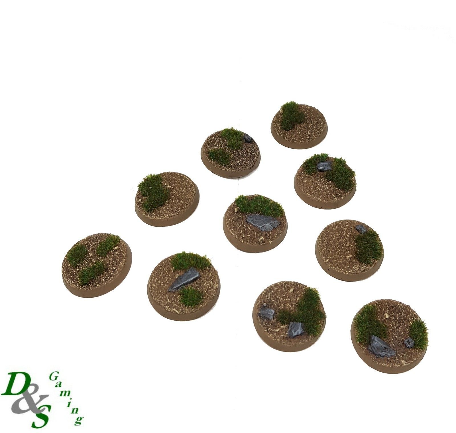 25mm Round Resin Scenic Bases - Dirt/Grass Plains (Warhammer 40K,Mantic ...