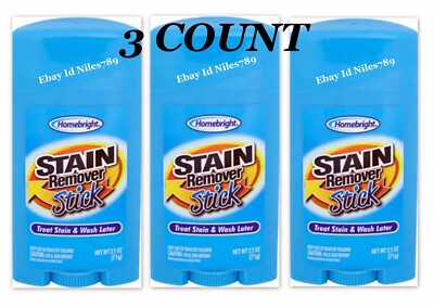 3 Pack Homebright Stain Remover Stick 2.5 oz - Treat Stain & Wash Later ...