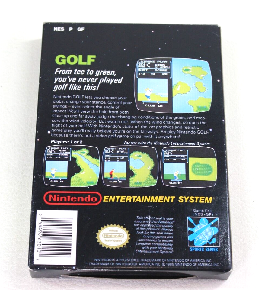 Golf - Nintendo Entertainment System, 1985 NES Black Box Complete CIB ...