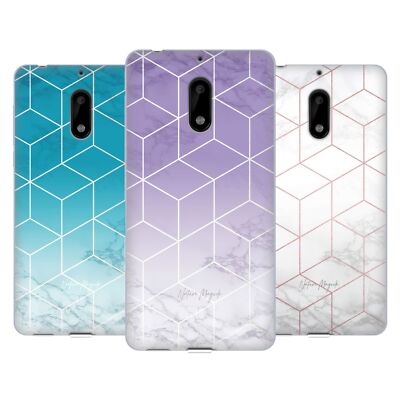 NATURE MAGICK METALLIC GEOMETRIC CUBE MARBLE SOFT GEL CASE FOR NOKIA ...