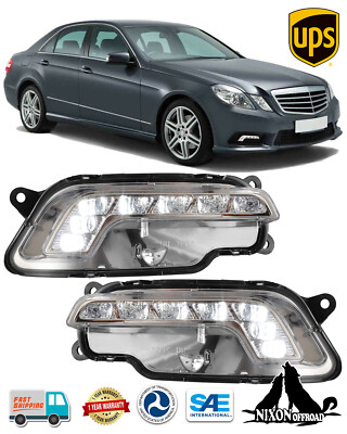 LED DRL Fog Lights For 2010-2016 Mercedes Benz E350 E550 E26 AMG Bumper ...