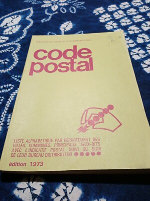 code postal edition 1973-rare edition ministre postes ...