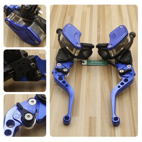 Motorcycle Blue CNC Clutch Brake Levers Master Cylinder Reservoir 7 ...