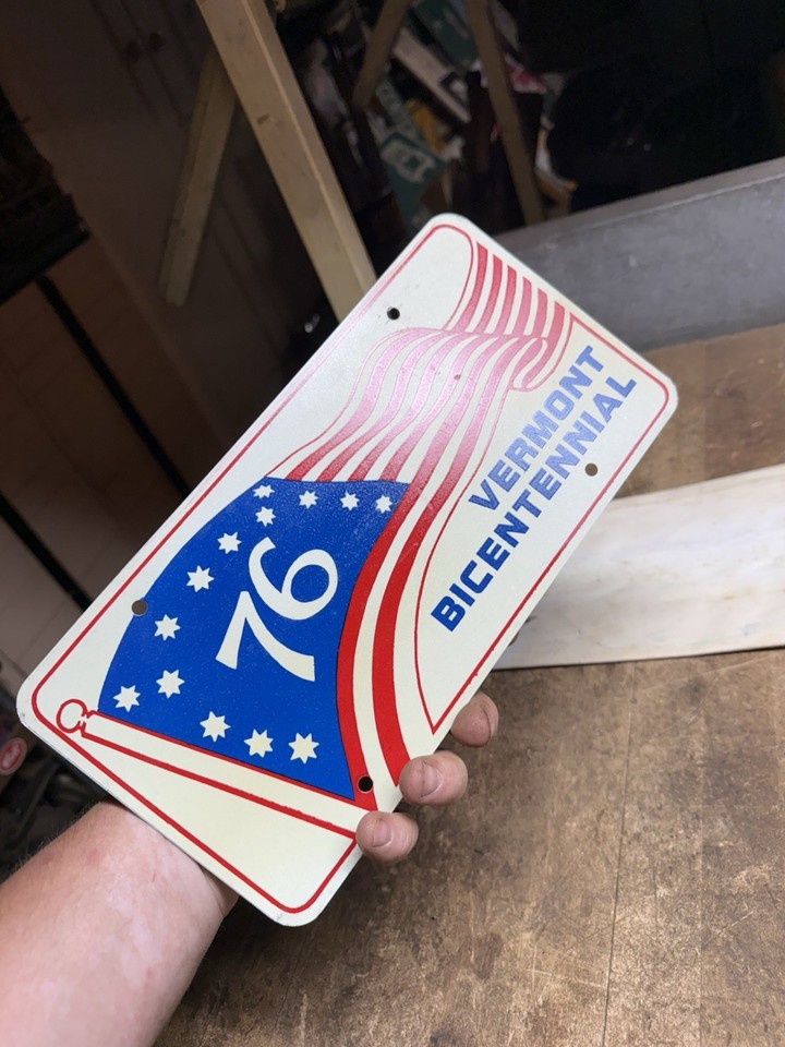 New NOS 1976 76 Vermont Bicentennial VT Vanity Flag License Number ...