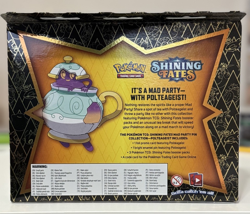 Pokemon Shining Fates Polteageist Mad Party Pin Collection Box Factory ...