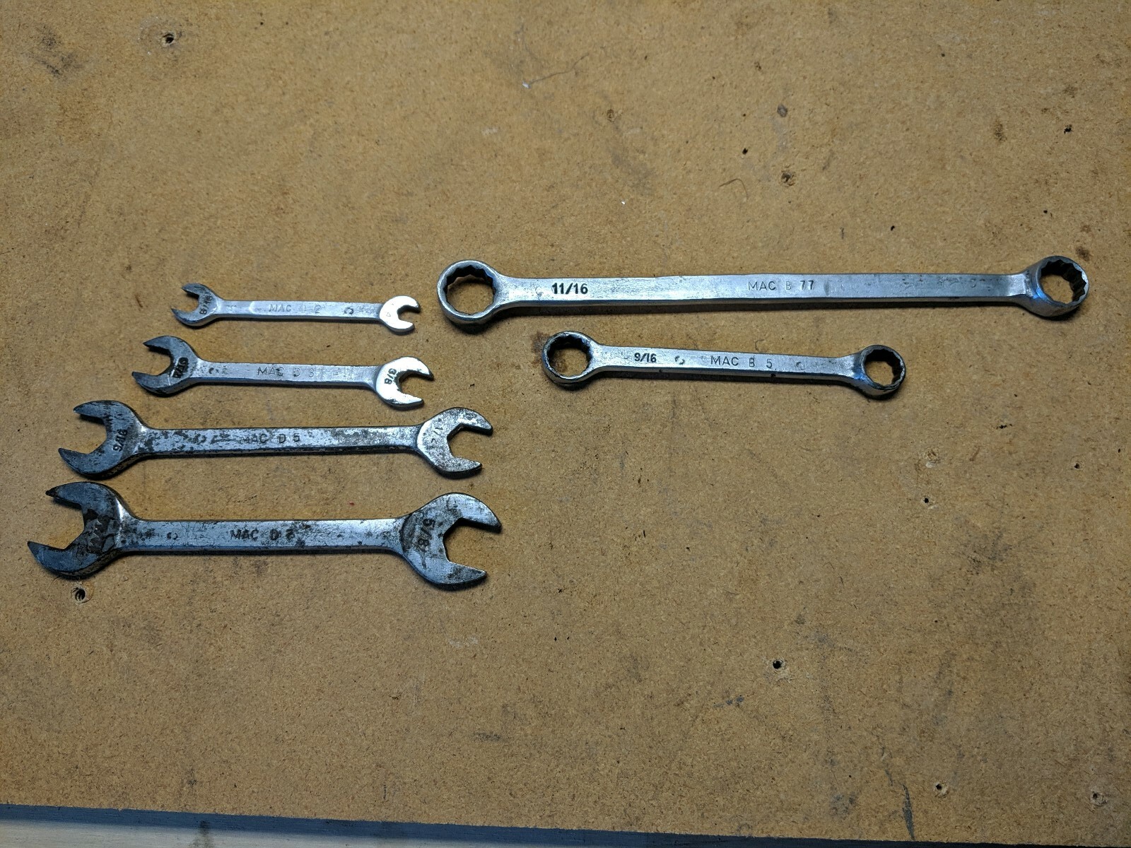 Early Vintage MAC Tools Double Open End Wrenches and Double Box End ...