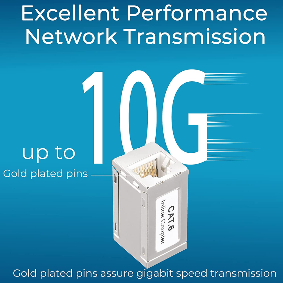 5pcs RJ45 Cat6 PoE Female to Female Coupler Shielded Ethernet Cable ...