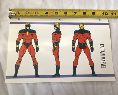 RARE Vintage Marvel Comics Character CAPTAIN MARVEL Bio Comic Sheet ...