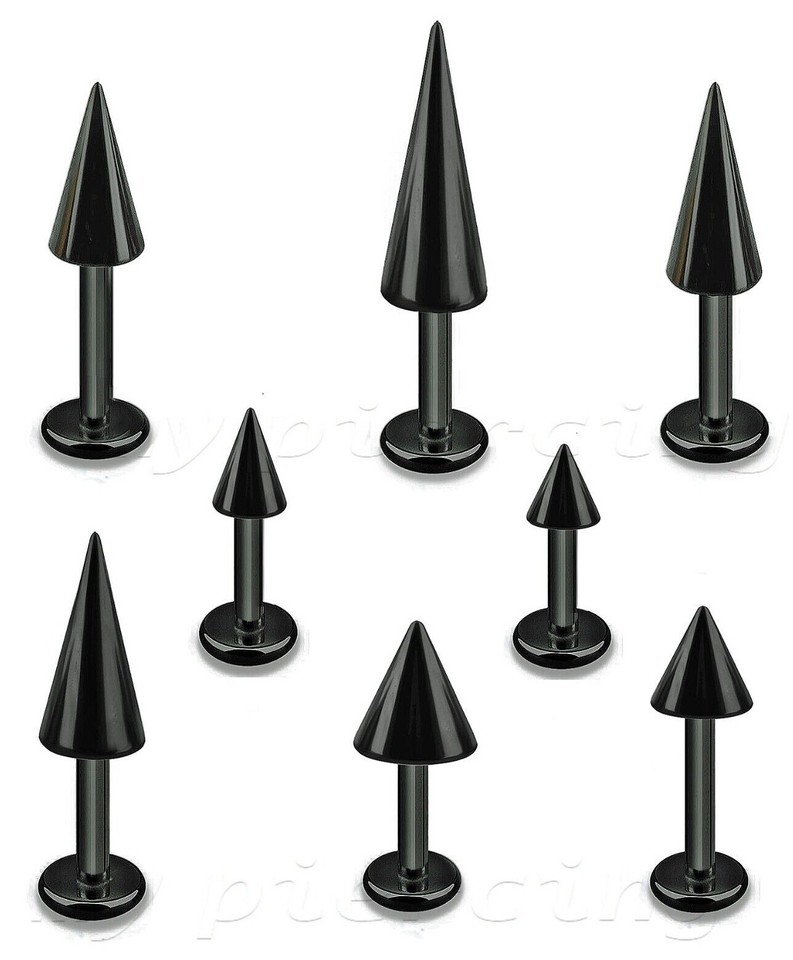 18G 16G 14G Anodized Surgical Steel Spike Chin Labret Monroe Tragus ...